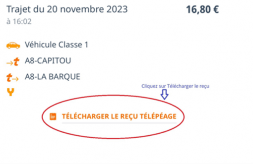 Comment obtenir un reçu de paiement pour un trajet réalisé sur une ...